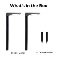 Techko Solar L-Shaped Path Lights - 2 Pack