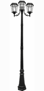 Everest Solar Lamp Post with GS Solar LED Light Bulb - Black