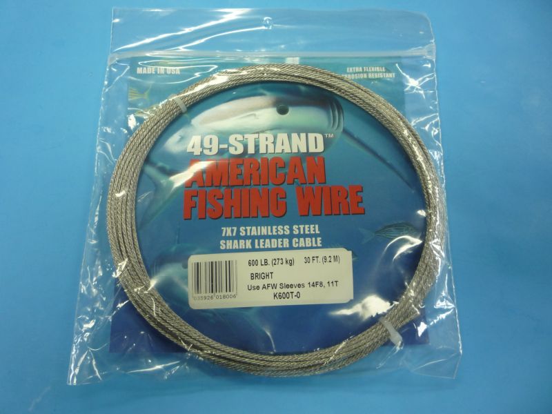 AFW Fishing Wire 600lb x 30ft Bright
