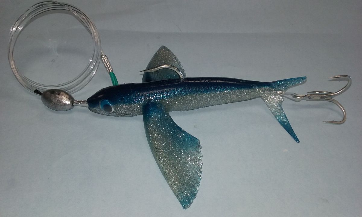 Yummee Fly'n Fish Lure Rigged with 9/0 Mustad Hook & Owner 5/0 ST66-TN ...