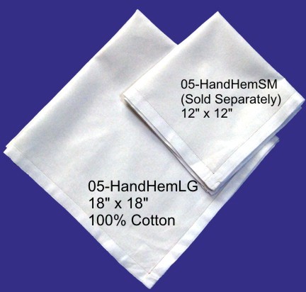 Large Hand Hemstitched Cotton Handkerchief